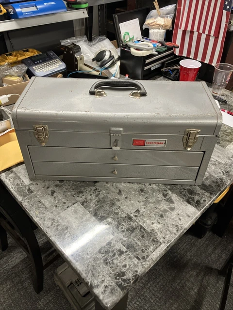 VINTAGE SEARS CRAFTSMAN Tool Box W/2 Locking Drawers. LOCK & KEYS ...