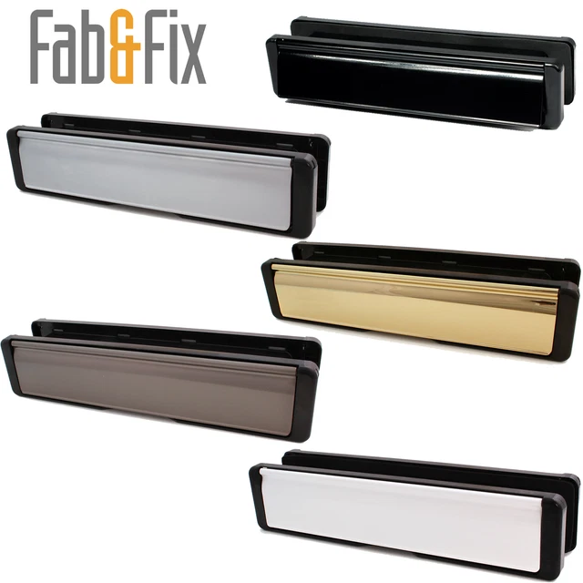 FAB FIX NU Mail Edge 12" Inch Sprung Letter Box Plate UPVC Wooden Doors ...