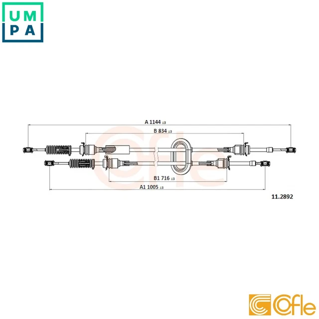 CABLE PULL MANUAL TRANSMISSION 11.2892 FOR RENAULT MASTER/II/Platform ...