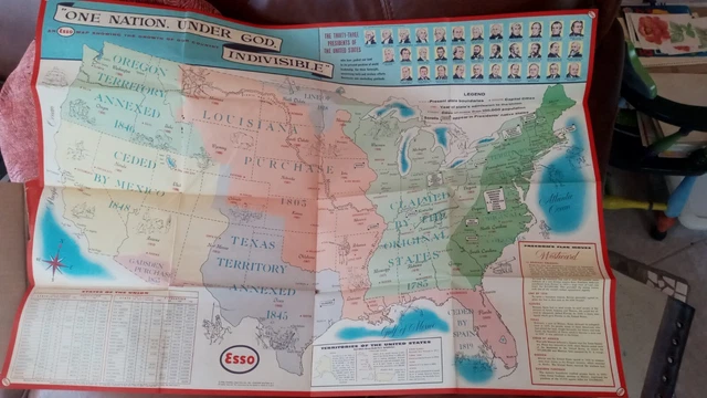 RARE VINTAGE 1956 U.S. Presidential Election MAP FACTS Eisenhower Mid ...
