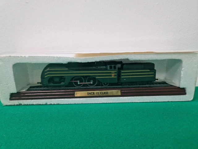 STATIC ATLAS EDITIONS SNCB Belgian Type 12 Steam Locomotive on Wooden ...