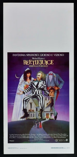 LOCANDINA BEETLEJUICE SPIRITELLO porcello Tim Burton Michael Keaton ...