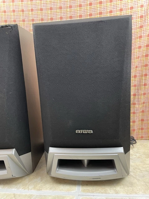X2 AIWA HIFI Stereo Speakers Separate 6 Ohms Silver Vintage Bookshelf £ ...
