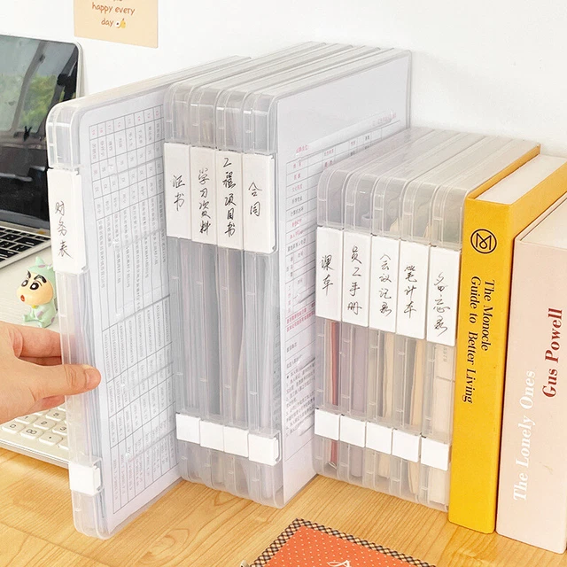 A4 TRANSPARENT STORAGE Box Clear Plastic Document Paper Filling Case ...