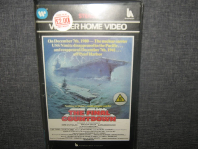 THE FINAL COUNTDOWN -Big Box Warner Ex-Rental Vhs Pre Cert - Kirk ...