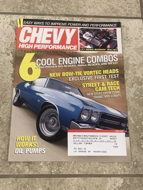 CHEVY HIGH PERFORMANCE Magazine June 2005 - 1978 Malibu - 1970 SS ...