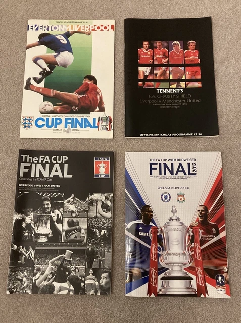 LIVERPOOL FA CUP Final 1986, 2006 & 2012 Programmes & Charity Shield ...