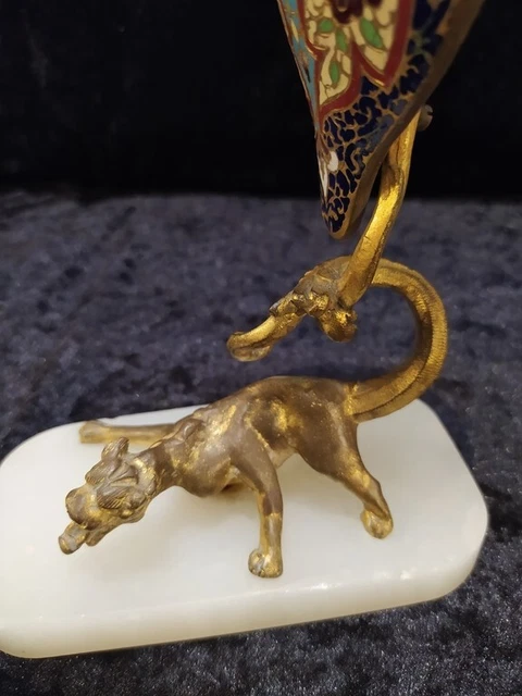 RARE GRAND VASE émail cloisonné sur tigre en bronze, France, XIXème EUR ...