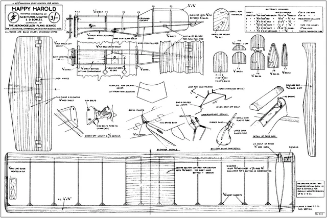 HAPPY HAROLD VINTAGE control line design for 1.5-2cc plan and article ...