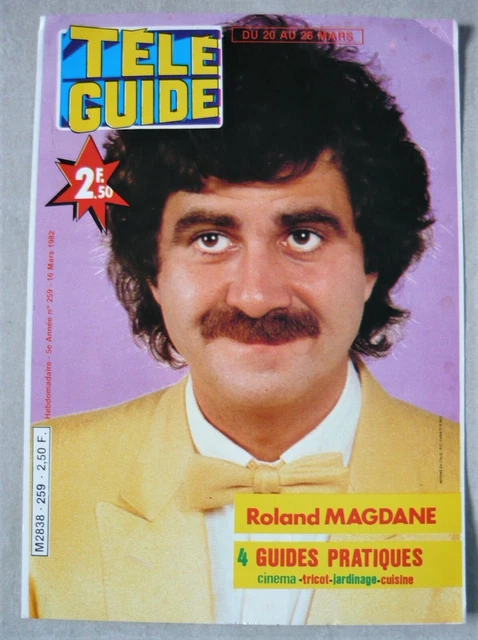 AFFICHE PLV CARTONNÉE Couverture magazine TELE GUIDE 16 03 1982 Roland ...