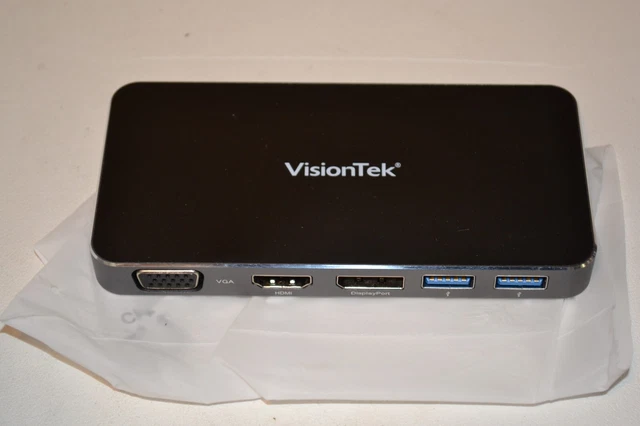 VISIONTEK VT400 PORTABLE USB-C Docking Station with Power Passthrough ...