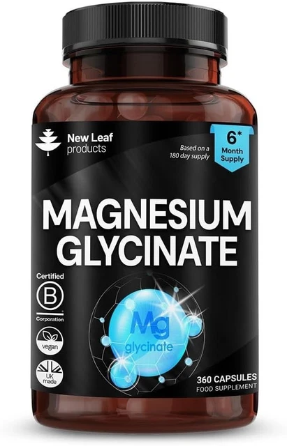 MAGNESIUM GLYCINATE 360 Capsules High Strength 1040mg Fatigue Bone ...
