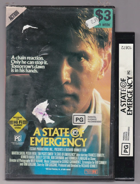 RARE VHS VIDEO Tape A STATE OF EMERGENCY Big Box Ex Rental EUR 10,98 ...