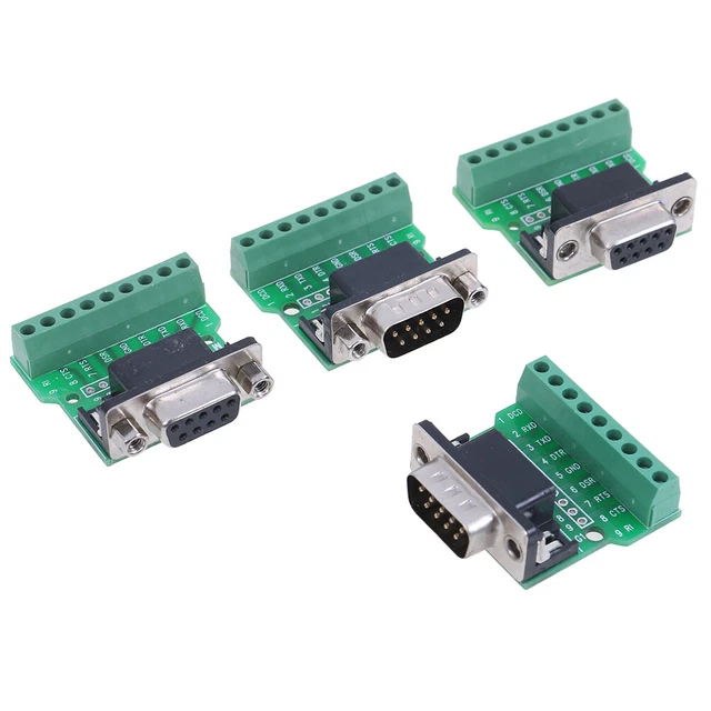 D-SUB 9PIN SOLDERLESS Connectors DB9 RS232 Serial to Terminal Adapt DO ...