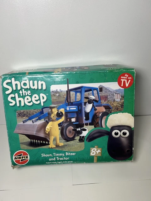 AIRFIX SHAUN THE Sheep Timmy Bitzer & Tractor model kit + Glue/Paint ...
