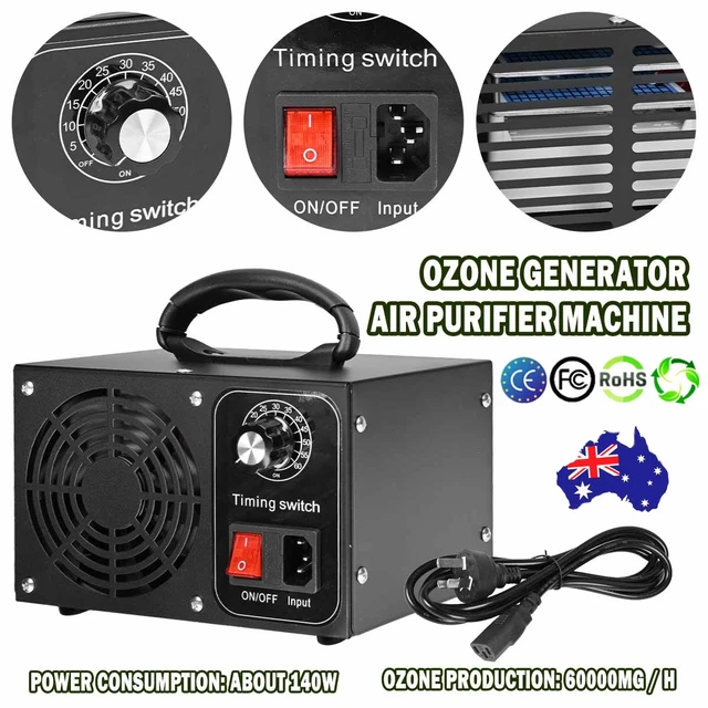 60G/H PORTABLE OZONE Generator Air Purifier Machine Cleaner Ozonator ...