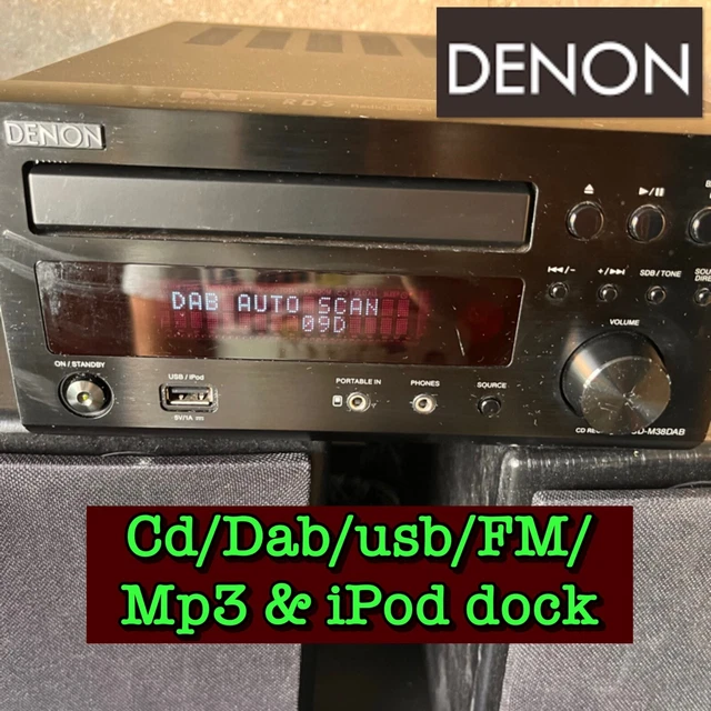 DENON RCD-M38DAB MINI HiFi CD MP3 Player DAB Radio.Remote Black & ASD ...
