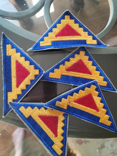 OLD NEW MILITARY 7th Army Insignia Artillery Triangle Patch A Blue Gold ...