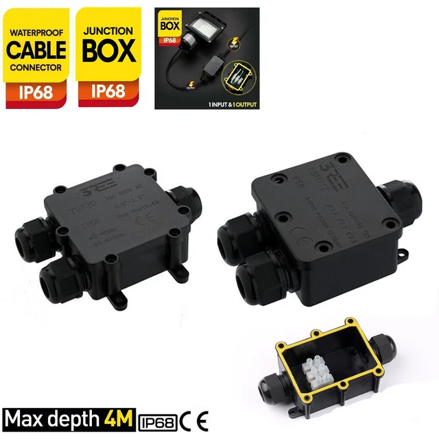 LARGE JUNCTION BOX Electrical Cable Connector Ip68 Case 2 / 3 Way For ...