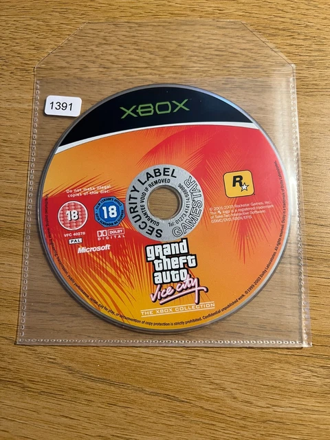 XBOX GAME GRAND Theft Auto Vice City (Disc Only) -Free P&P & Multi-Buy ...