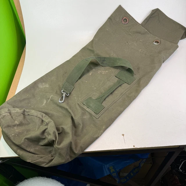 VINTAGE GENUINE BRITISH Army Kit Bag Duffle Canvas Military Sausage ...