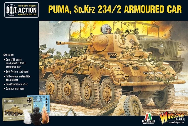 PUMA SD.KFZ 234/2 ARMOURED CAR bolt action WW2 warlord games MINIATURA ...