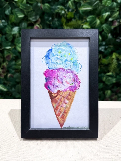 ICE CREAM OIL Pastel painting- Original FRAMED Realistism Still Life £ ...