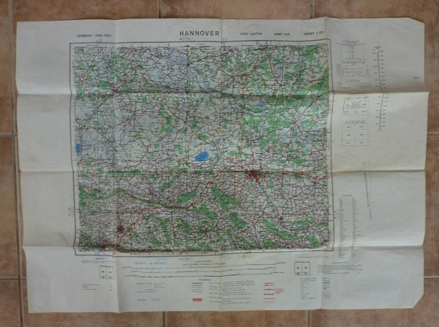 WW2 WAR OFFICE Army Air Maps Germany Hannover 1943 L53 1st edition £25. ...