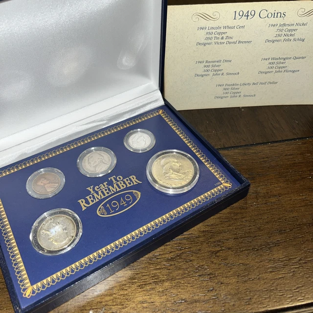 YEAR TO REMEMBER 1949 Birth Year American Historic Society Coin Set ...
