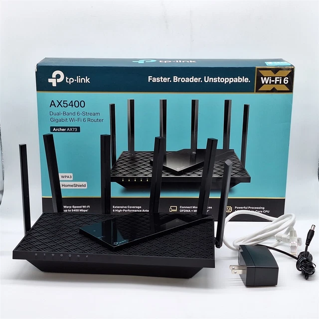 TP-LINK AX5400 DUAL-BAND Gigabit Wi-Fi 6 Router (Archer AX73) $59.95 ...