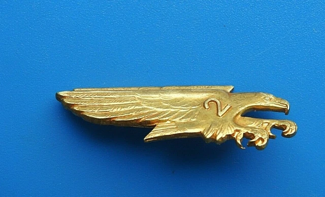 #2280# JOLI INSIGNE militaire "2° Brigade Parachutiste, métal doré, dos ...