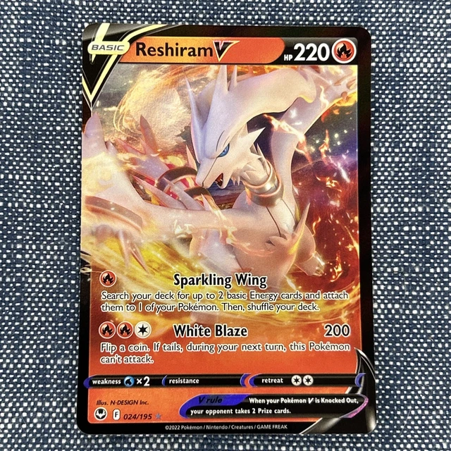 POKÉMON TCG RESHIRAM V Silver Tempest 024/195 Holo Ultra Rare EUR 3,05 ...