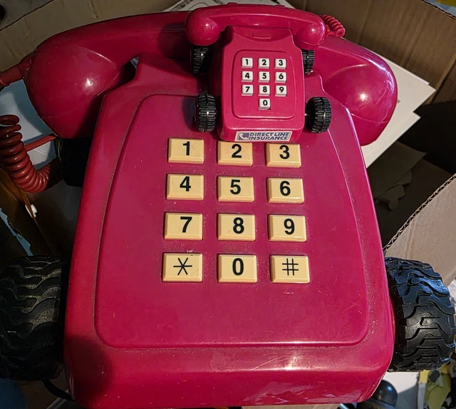 DIRECT LINE VINTAGE Red Phone on Wheels Untested & Matchbox Toy Car . £ ...