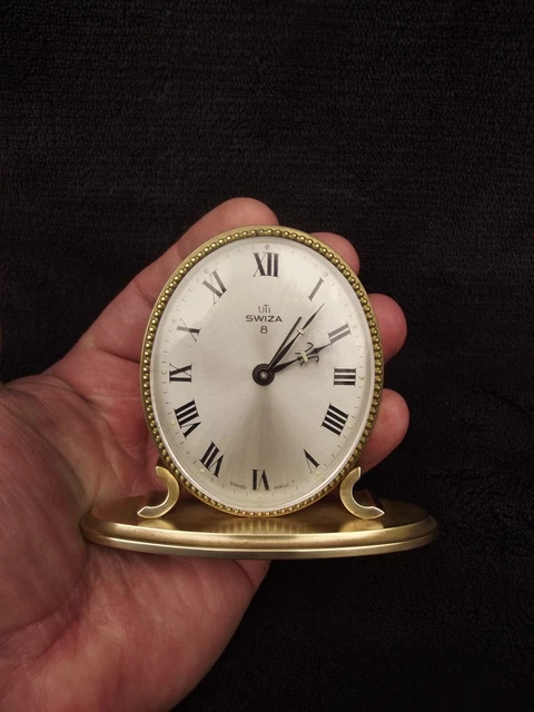 ANCIENNE PETITE PENDULE réveil UTI SWIZA 8 jours SWISS uti mécanique ...