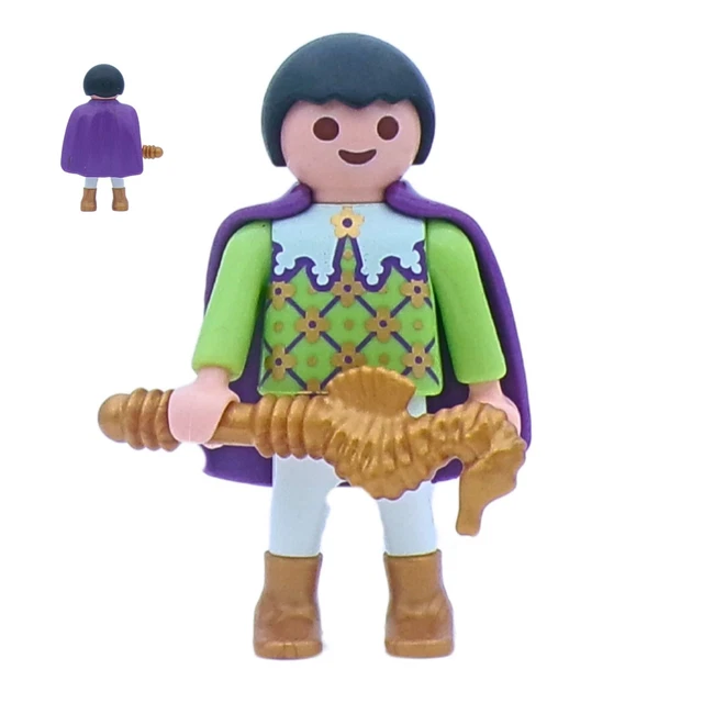 PLAYMOBIL FIGURINE ENFANT vert/violet cape bâton médiéval château EUR 4 ...