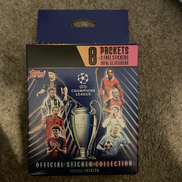 TOPPS UEFA CHAMPIONS League Season 2024/25 Booster Pack 51 stickers (8 ...