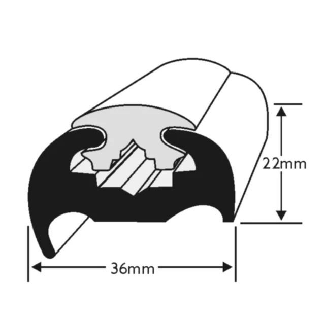 BOAT RUBBING STRAKE D Fender Profile 36Mm White With Black Pvc 15 Meter ...