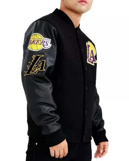 GIACCA VARSITY NUOVA Los Angeles Lakers Da Uomo Nera EUR 85,74 ...