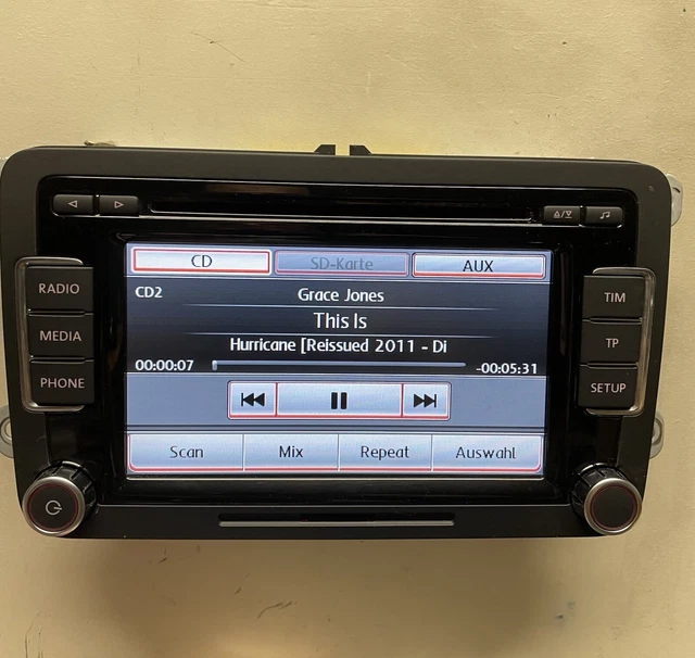 VW RADIO RCD 510 original Autoradio mit Code/Anleitung RückfahrtKamera Anschluss EUR 299,00 ...