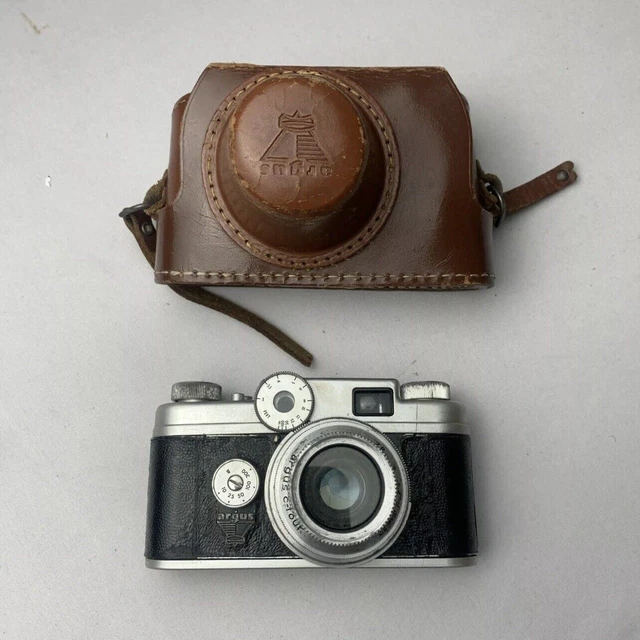 ARGUS C-4 35MM Camera w/Cintar 50mm f/2.8 Lens & Leather Case / Video ...