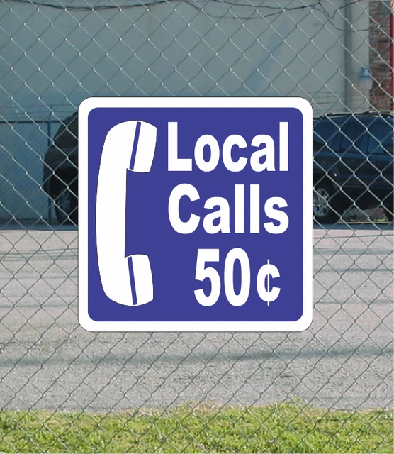 LOCAL CALLS 50 Cents METAL SIGN for pay phone booth £17.06 - PicClick UK