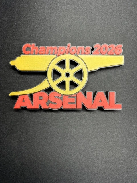 ARSENAL CHAMPIONS 2026 Cannon 3D Printed Display Sign Football ...