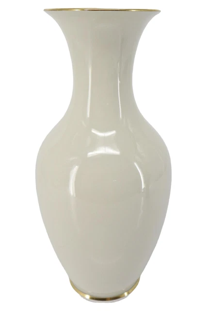 HUTSCHENREUTHER VASE PORZELLAN 28 cm Weiß mit Goldrand EUR 39,95 ...