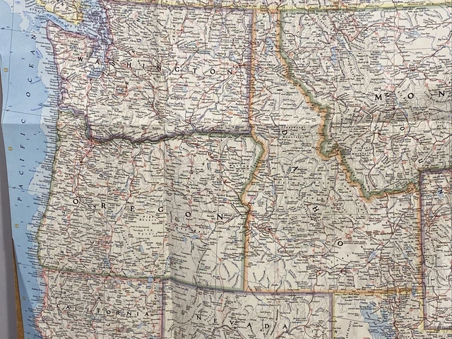 NATIONAL GEOGRAPHIC VINTAGE Atlas Wall Map April 1960 Northwestern ...