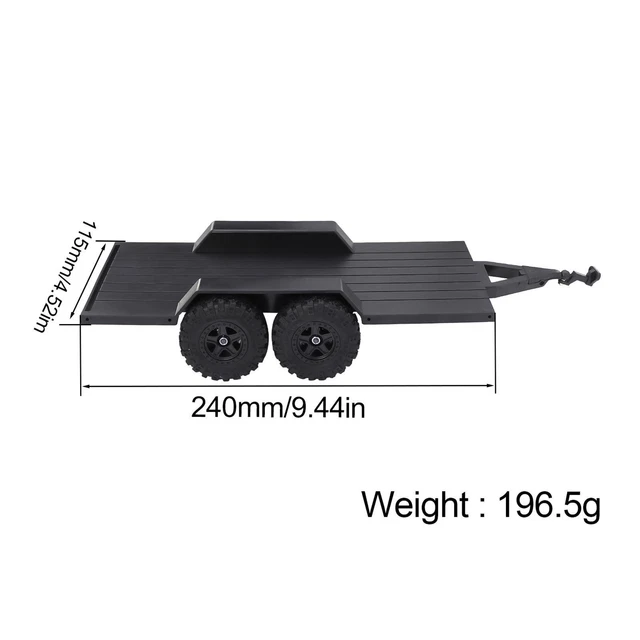 RC TRAILER UPGRADED for Hauling behind Car for 1/18 RC Crawler Car £33. ...