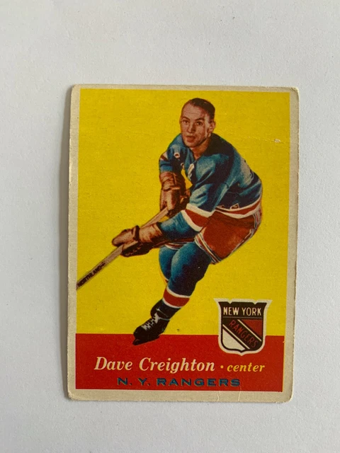 1957-58 TOPPS #66 Dave Creighton - Rangers de New York / ENSEMBLE PAUSE ...