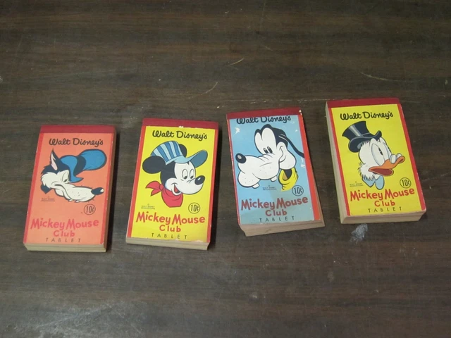 1950'S RARE WALT Disney's Mickey Mouse Club Tablet/Notepad Lot, Mickey ...