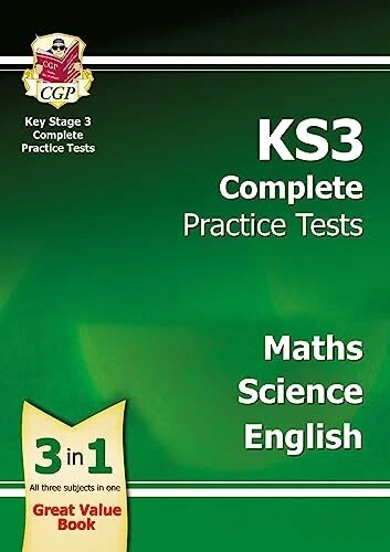 KS3 COMPLETE PRACTICE Tests - Maths, Science & English By CGP Books By ...
