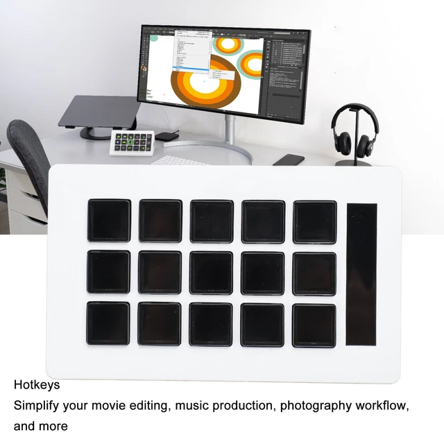 15 KEY VISUAL Keyboard Professional Macro Keyboard LCD Custom Keyboard For Strea £51.52 ...