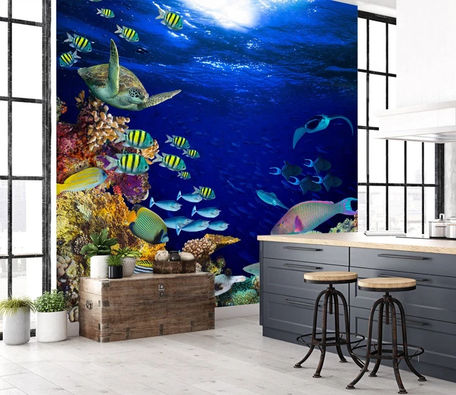 3D OCEAN FISH E137 Wallpaper Mural Paper Wall Print Indoor Murals CA ...